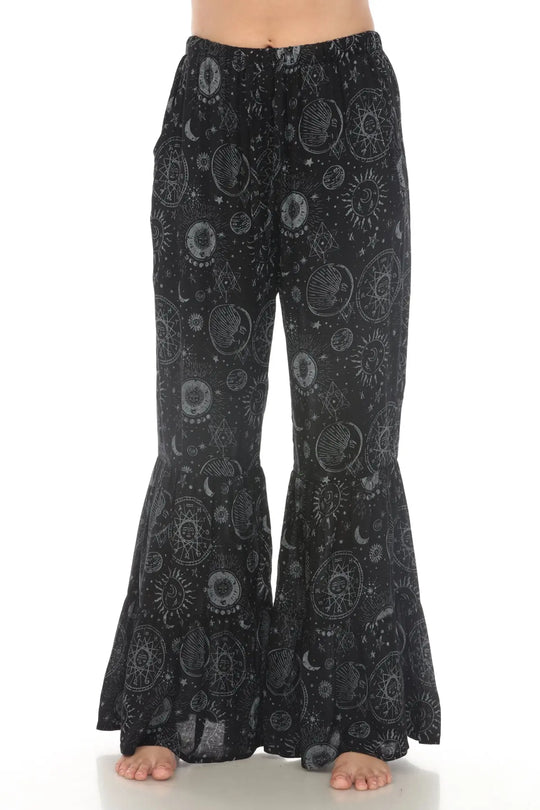 Celestial Flowy Ruffle Hem Pants – Hippie Shop